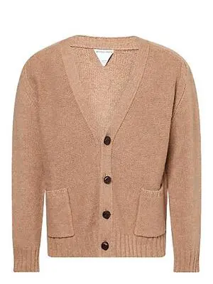 Bottega Veneta V-neck Knitted Wool Cardigan - Caramel