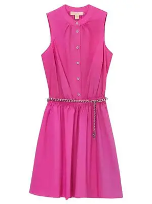Michael Kors Cotton Belted Shirtdress - Pink