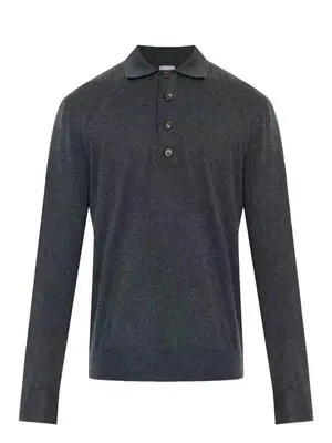 Eleventy Long-sleeve Polo Shirt - Grey
