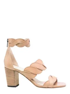 PANTANETTI 80mm Block Heel Sandals - Neutrals