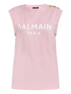 Balmain Logo-print Tank Top - Pink