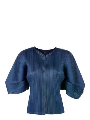 Issey Miyake Plissé-effect Shirt - Blue