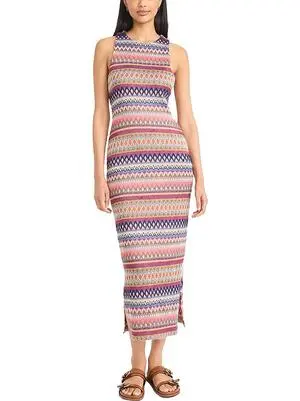 THE GOOD JOURNEY Sleeveless Crocheted Midi Dress - Purple Multi