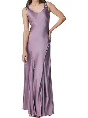 GHOST LONDON Willow Satin Maxi Slip Dress - Purple