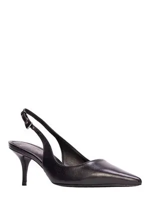 BLACK SUEDE STUDIO Pointed Slingback Pumps - Black