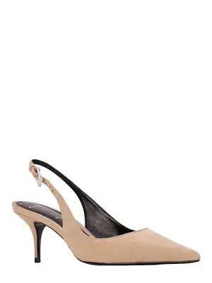 BLACK SUEDE STUDIO Pointed Slingback Pumps - Tan