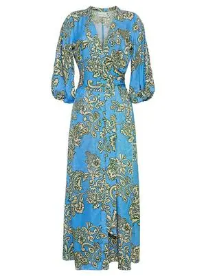 Cara Cara Floral-print Midi Dress - Blue