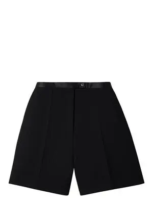 Khaite Micha Satin-trimmed Crepe Shorts - Black