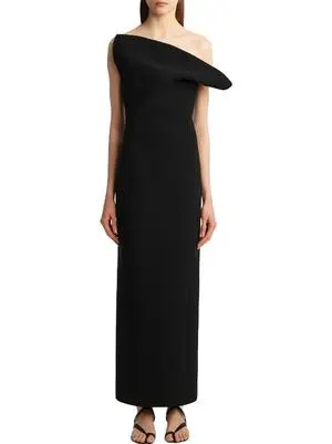 Khaite Cato Double Face Crepe Dress - Black