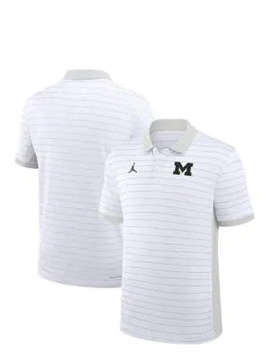 JORDAN BRAND Michigan Wolverines 2025 Early Season Coaches Sideline Victory Stripe Performance Polo - White