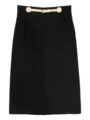 Valentino Garavani Buckled A-line Skirt - Black