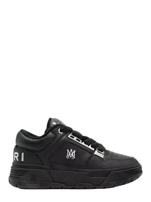 Amiri Logo-embellished Leather Sneakers - Black