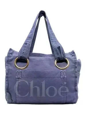 Chloé Medium Logo-print Tote Bag - Blue