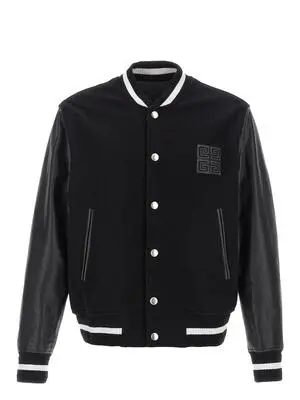 Givenchy Wool Leather Jacket - Black