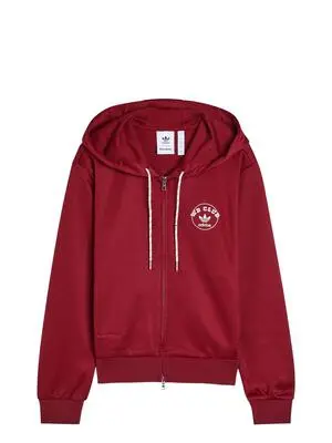 WALES BONNER Adidas X Hooded Jersey Sweatshirt - Burgundy
