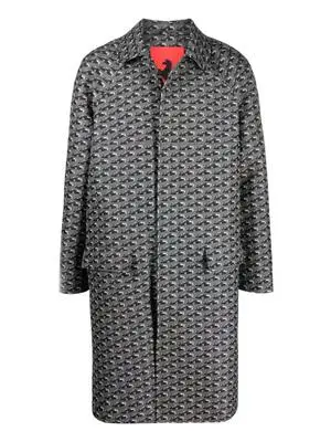 FERRARI Graphic-print Single-breasted Coat - Grey