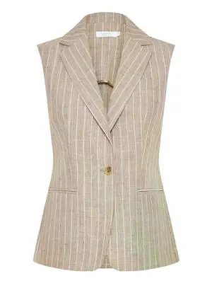 BARBA NAPOLI Striped Waistcoat - White