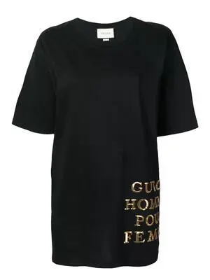 Gucci Oversized Sequin Detail T-shirt - Black