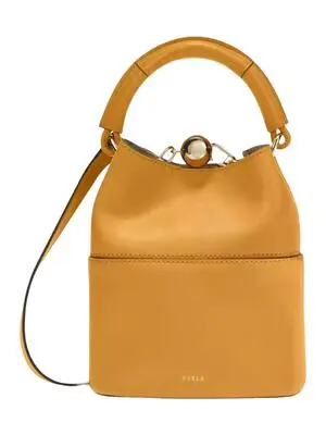 Furla Mini Sfera Leather Bucket Bag - Yellow
