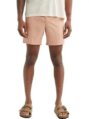 Rvca Exotica Stripe Seersucker Drawstring Shorts - Apricot
