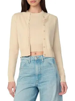 Joe's Jeans The Dani Crop Cotton Blend Cardigan - Sand