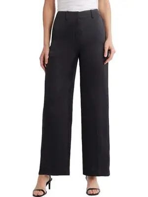 Theory Clean Waist Straight Leg Trousers - Black