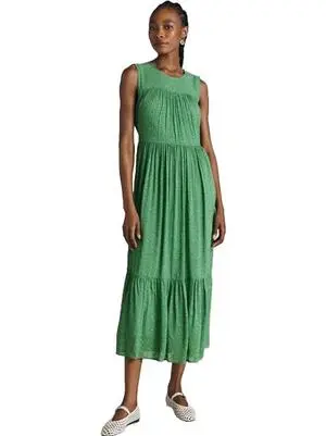 GHOST LONDON Sandy Georgette Jacquard Midi Dress - Green
