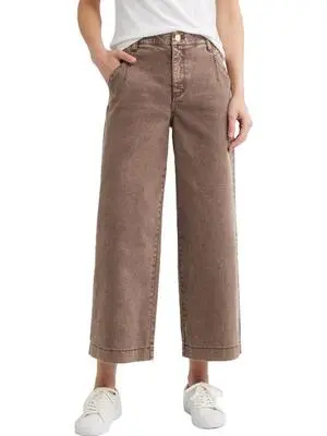 Wit & Wisdom Skyrise Ankle Wide Leg Jeans - Washed Dark Walnut
