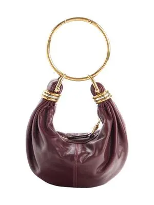 Chloé Mini Leather Hobo Bag - Grenat