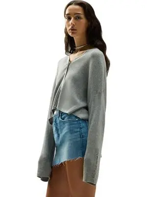 HUDSON JEANS Boxy Cardigan With O-Ring Detail
