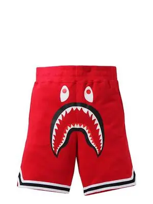 A BATHING APE Shark Basketball Sweatshort - Red