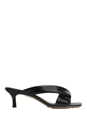 Bottega Veneta Riva Kitten-Heel Mule Black