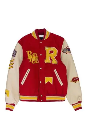 Rhude Bull Market Varsity Jacket - Red