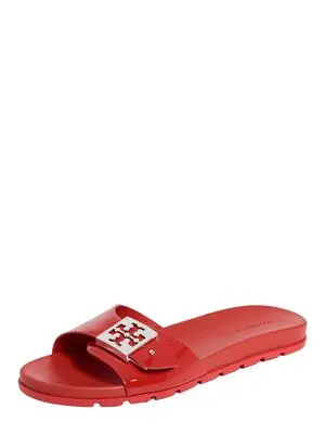 Tory Burch Buckle Slides - Lipstrick Red/silver