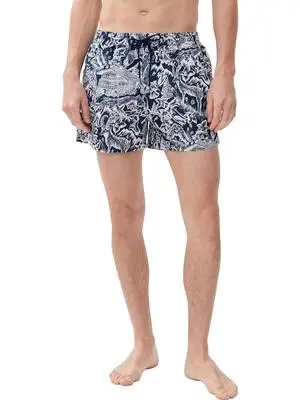 Paul Smith Floral Print Swim Shorts - Dark Navy