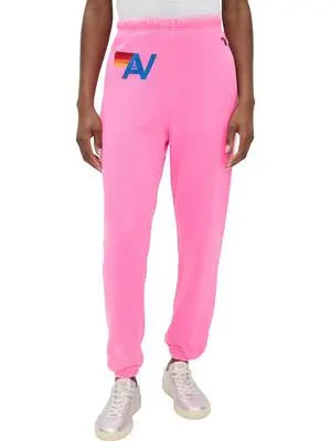 Aviator Nation Logo Fleece Sweatpants - Neon Pink