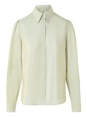 Akris Silk-blend Batiste Button-down Shirt - Pistachio