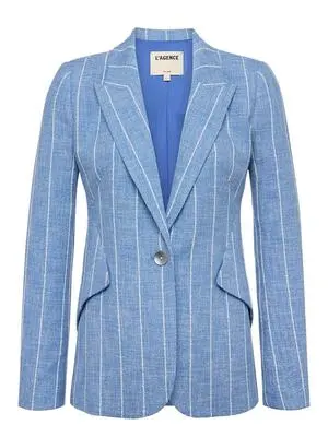 L'Agence Chamberlain Pinstripe Single-breasted Blazer - Sky Bluewhite Pinstripe