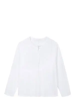 THE WHITE COMPANY Relaxed-fit Long-sleeve Henley Top - White
