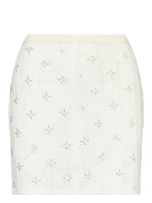 AMY LYNN Embellished Woven Mini Skirt - Cream