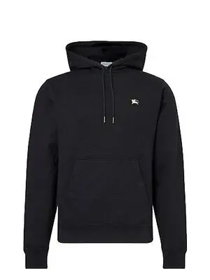 Burberry Kangaroo-pocket Brand-print Cotton-jersey Hoody - Black