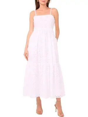 CECE DUPRAZ Eyelet Cotton Midi Sundress