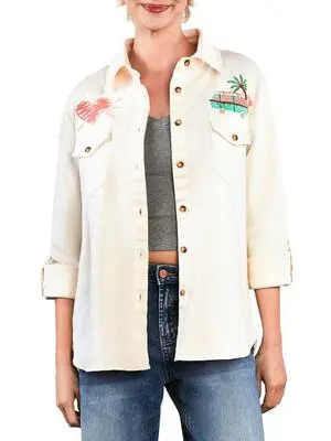BILLY T Embroidered Button-up Shirt - Shy Pink