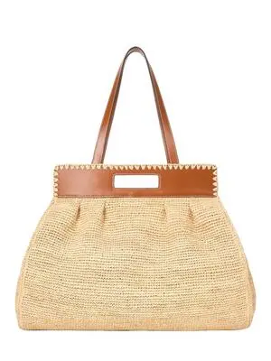 Staud Rue Raffia Tote Bag - Natural/ Tan