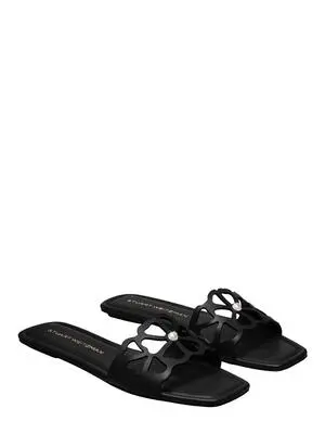 STUART WEITZMAN Jasmine Cutout Slide Sandal - Black
