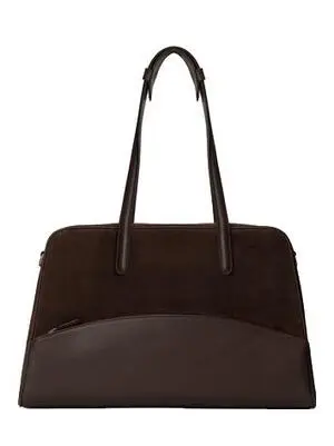 BY BANOO Leather 24 Hour Suitcase Mocha/gold