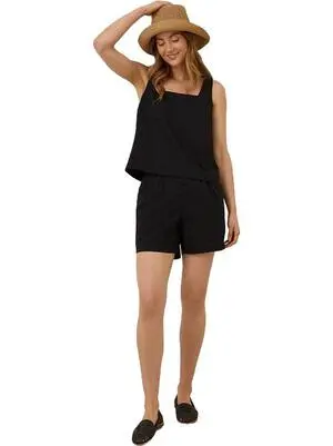 PACT Canopy Linen Square Neck Tank - Black
