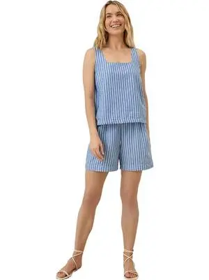 PACT Canopy Linen Square Neck Tank - Bondi Stripe