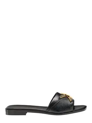 Sarah Flint Mirjana Hardware Sandal - Black Nappa And Lizard Embossed