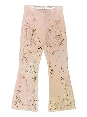MASU Galaxy-cut Leather Flare Pants